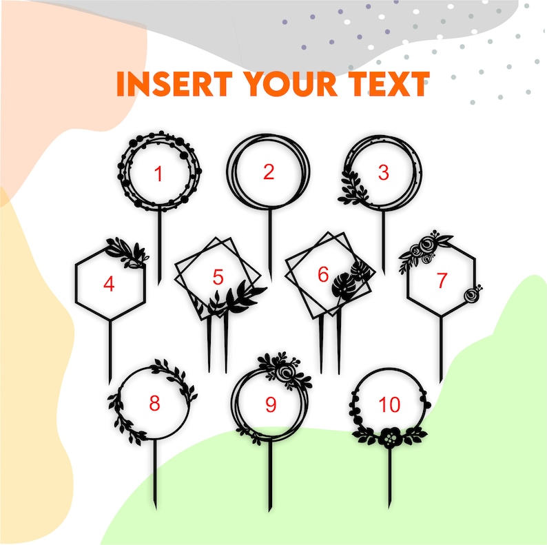 Wedding Cake Topper Svg Birthday Topper Svg Flower Wreath | Etsy