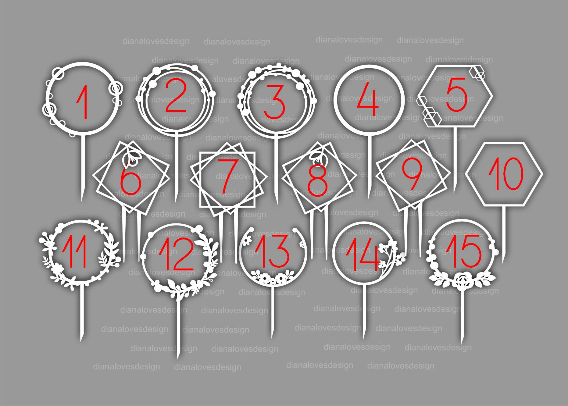 Svg Cake Topper Frames Bundle Wedding Cake Topper Frame Svg - Etsy