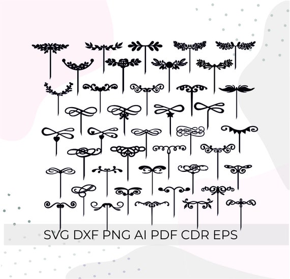 Cake Topper Svg Elements Bundle Elements Bundle for Wedding - Etsy