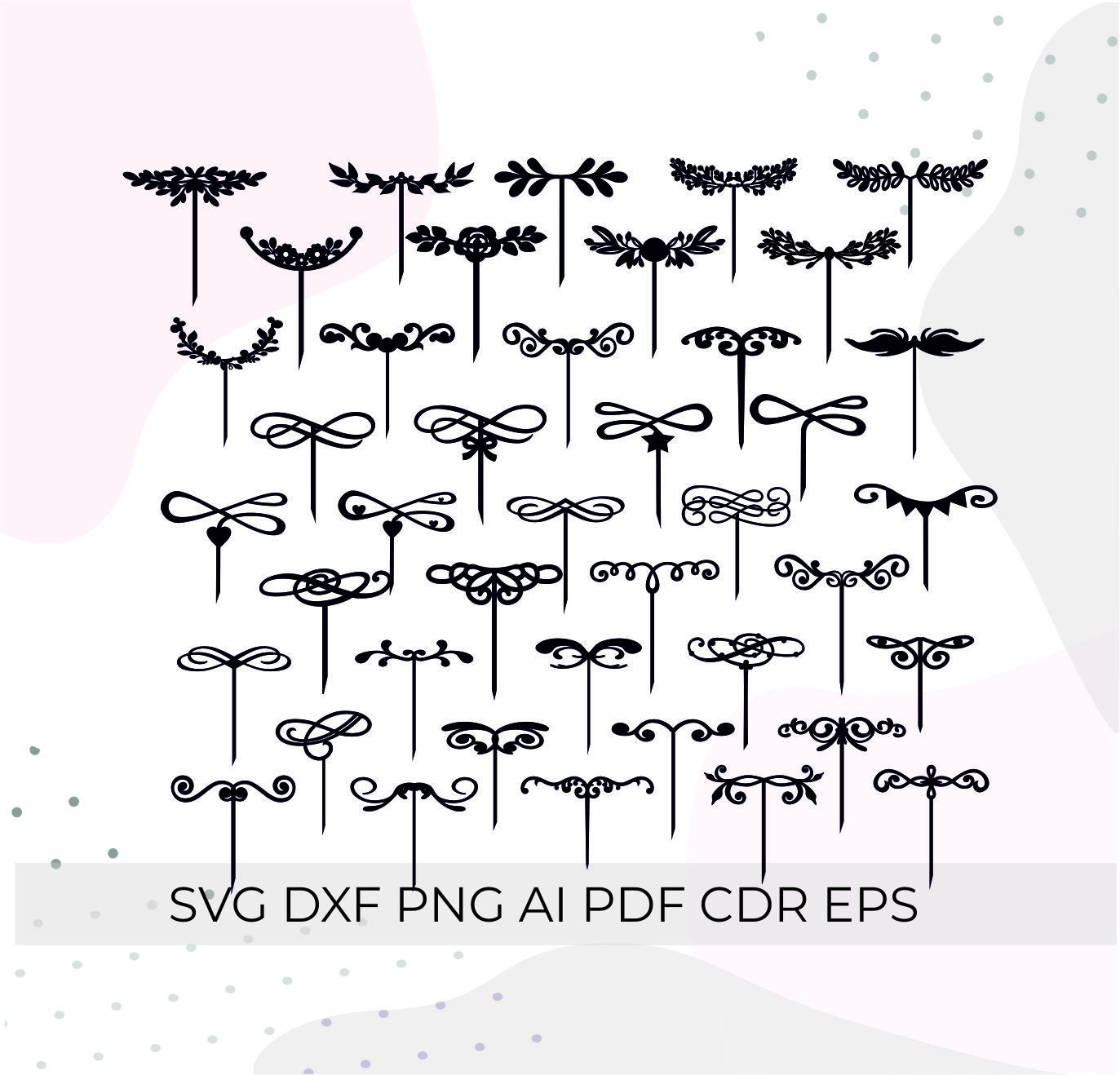 Cake Topper Svg Elements Bundle Elements Bundle for Wedding - Etsy Canada