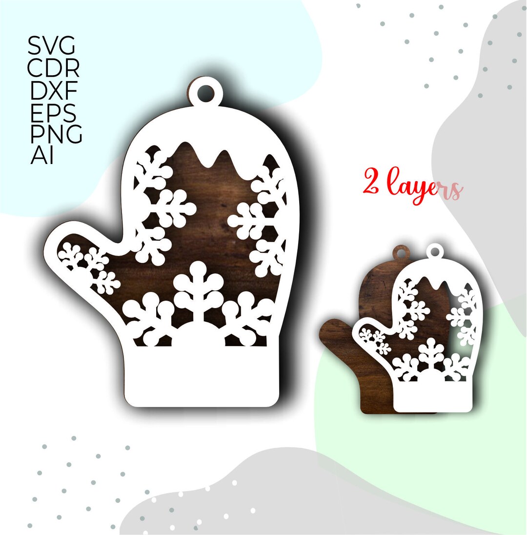 Christmas Mitten Svg, 3d Layered Christmas Ornaments Svg, File for ...