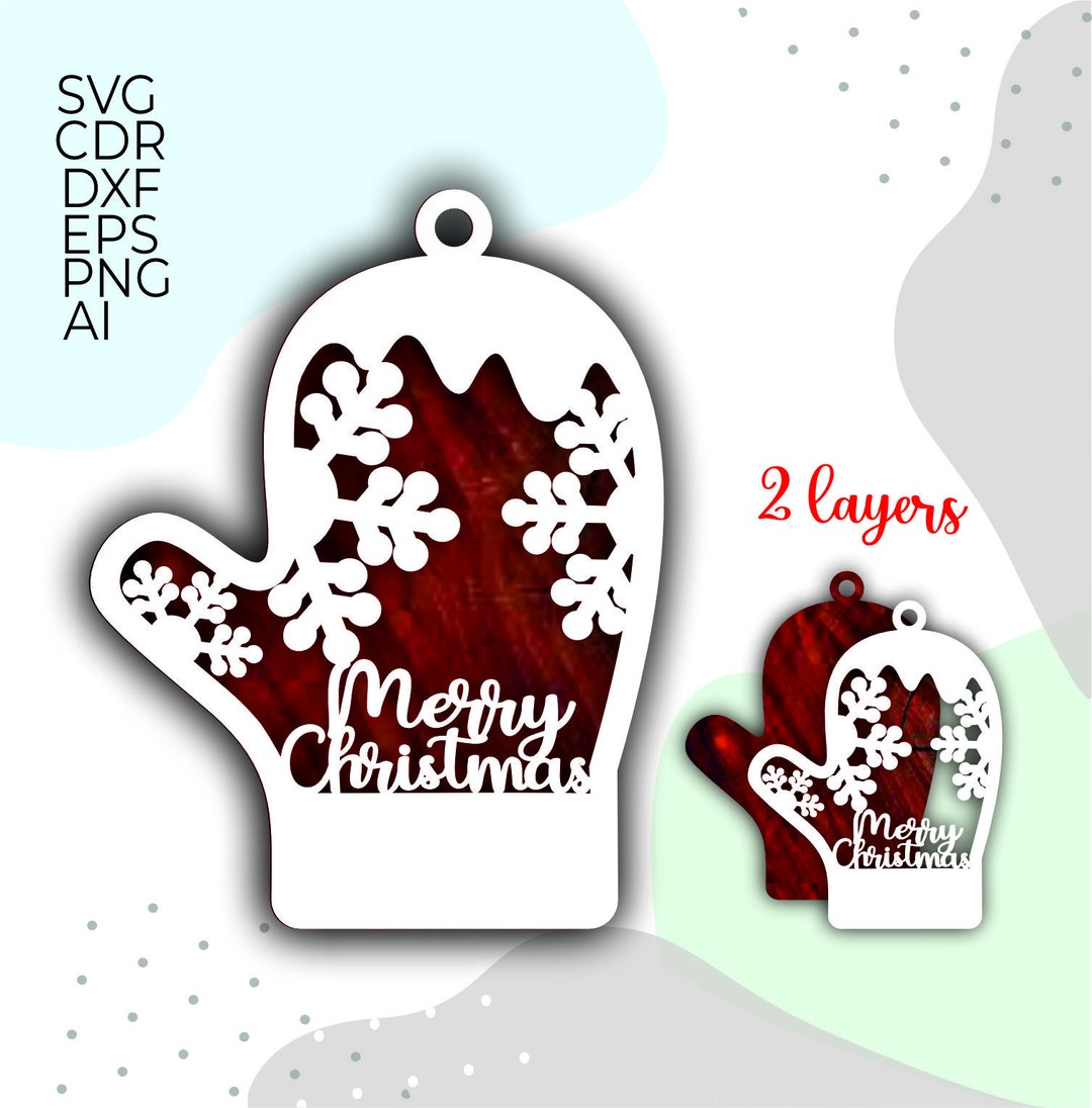 Merry Christmas Mitten Svg, 3d Layered Christmas Ornaments Svg, File ...