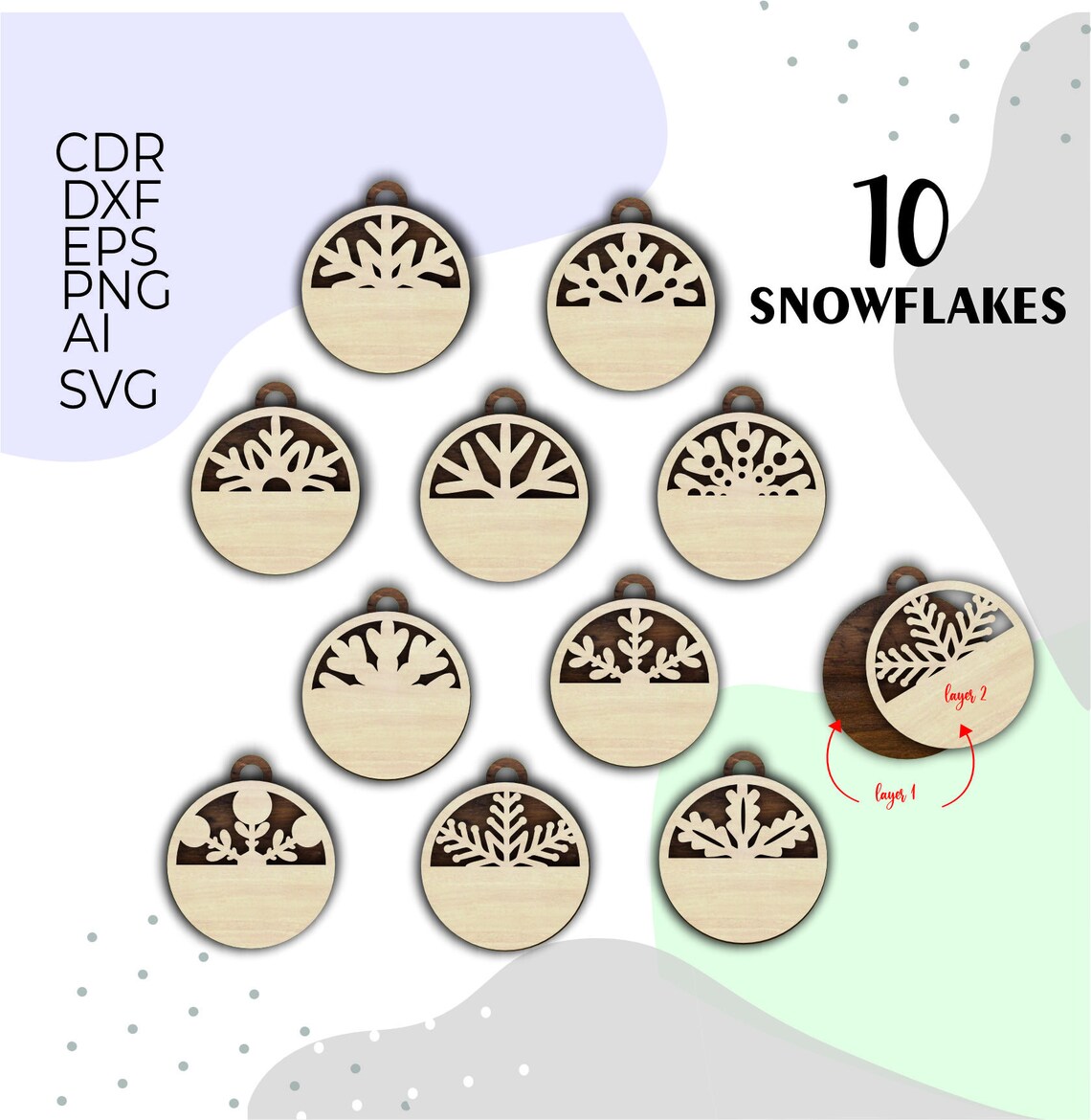 Snowflake Svg Bundle Chrismas Ball Svg Snowflake With Name - Etsy