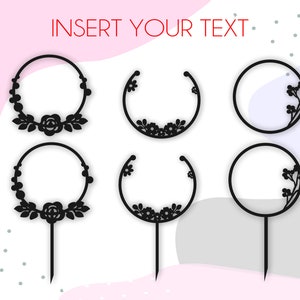 Cake Topper Frame Cricut, Cake Topper Svg, Happy Birthday Svg, Circle ...