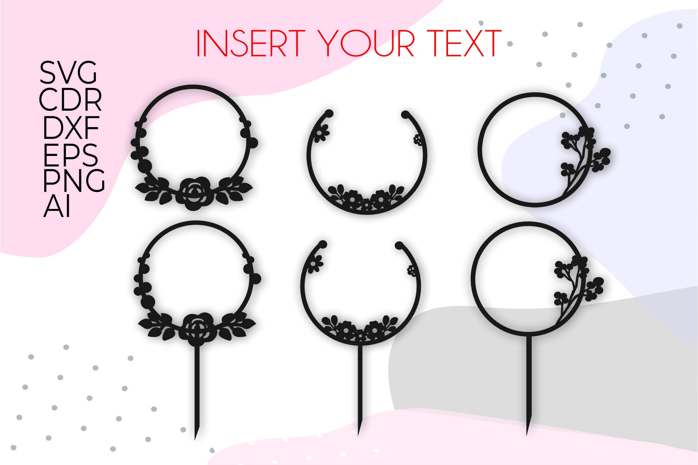 Cake Topper Frame Cricut Cake Topper Svg Happy Birthday Svg - Etsy UK