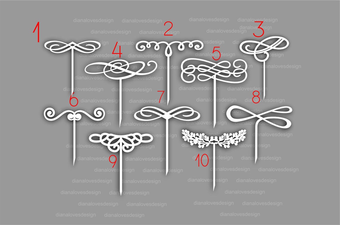 Cake Topper Svg Elements Bundle Elements Bundle for Wedding - Etsy