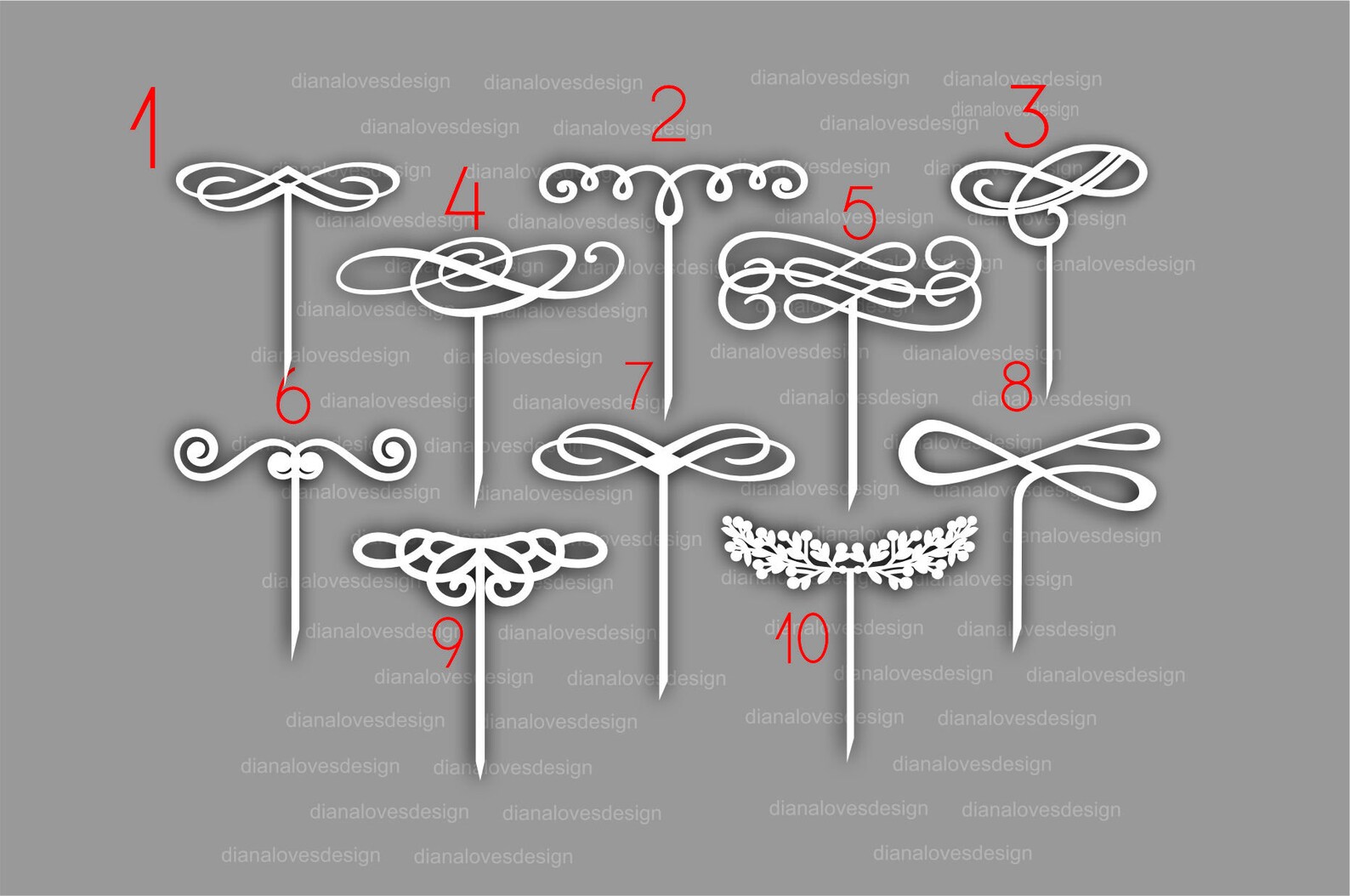 Cake Topper Svg Elements Bundle Elements Bundle for Wedding - Etsy