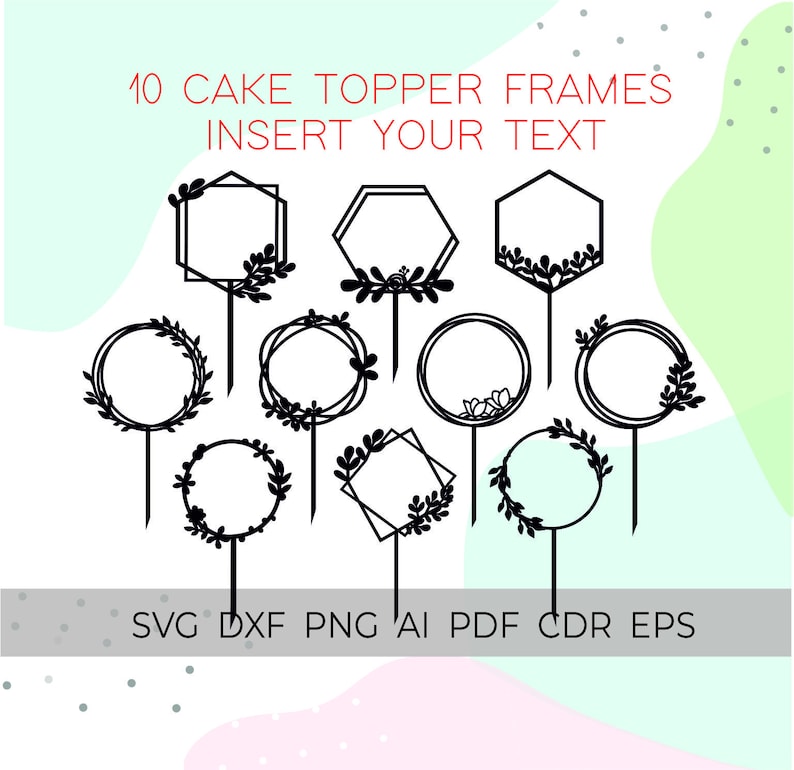 Wedding Cake Topper Svg Cake Topper Frame Laser Cut - Etsy