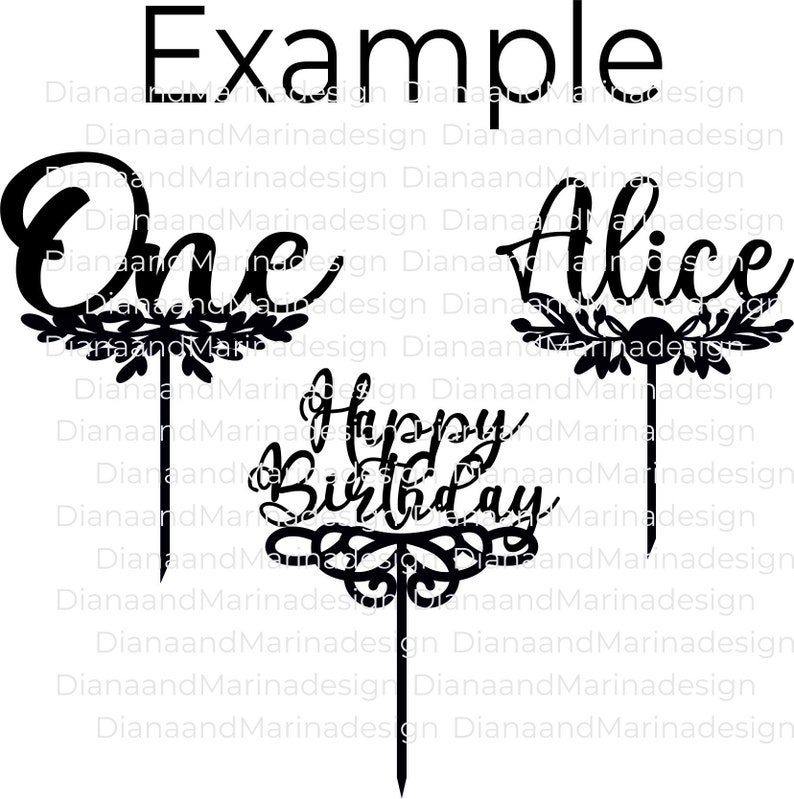 Cake Topper Svg Elements Bundle Elements Bundle for Wedding - Etsy