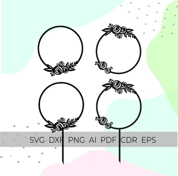 Cake Topper Svg Floral Circle Svg Files for Cricut Wedding - Etsy Australia