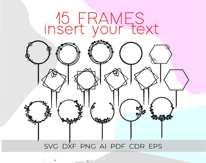 Wedding Cake Topper Svg Birthday Topper Svg Flower Wreath - Etsy