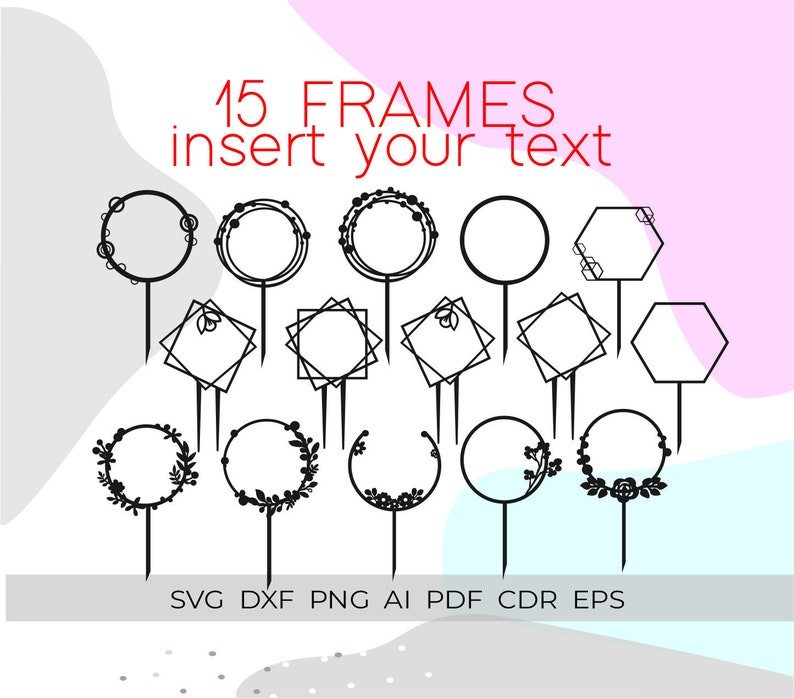 Wedding Cake Topper Svg Birthday Topper Svg Flower Wreath - Etsy