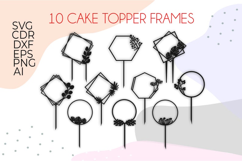 Wedding Cake Topper Svg Cake Topper Frame Laser Cut - Etsy