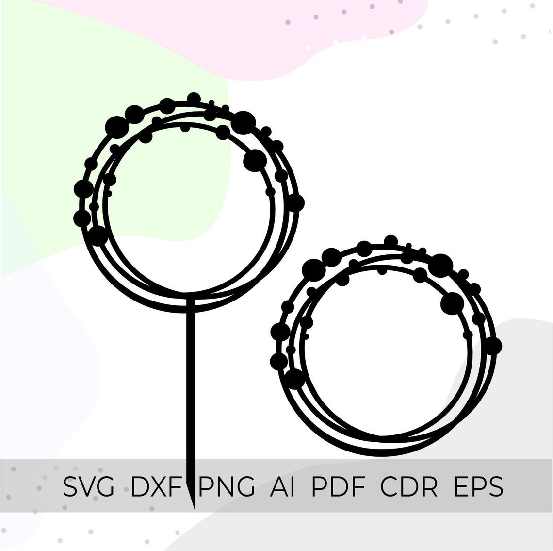 Circle Frames Svg Bundle, Cake Topper Svg, Files for Cricut, Wedding ...