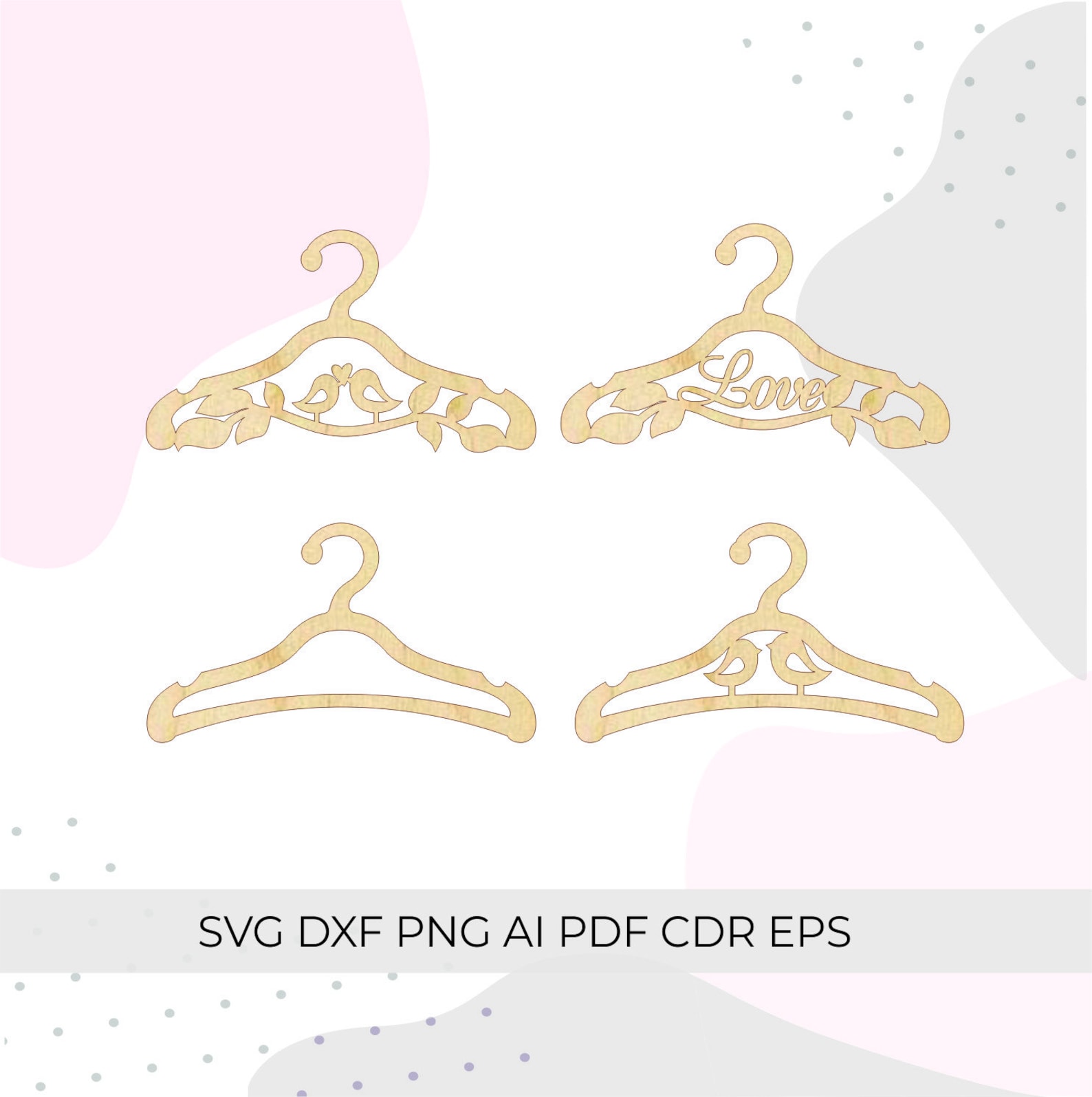 Wedding Hangers Svg, Baby Hangers Svg, Dress Hangers Svg, Bridesmaid ...