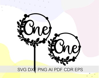 One Svg One Png Silhouette Cut File Cricut Cut File DIY First Birthday ...