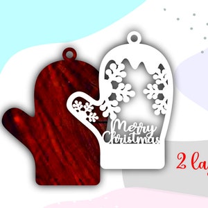 Merry Christmas Mitten Svg, 3d Layered Christmas Ornaments Svg, File ...
