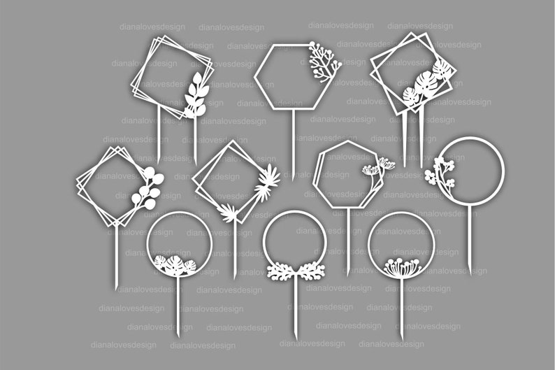 Wedding Cake Topper Svg Cake Topper Frame Laser Cut - Etsy