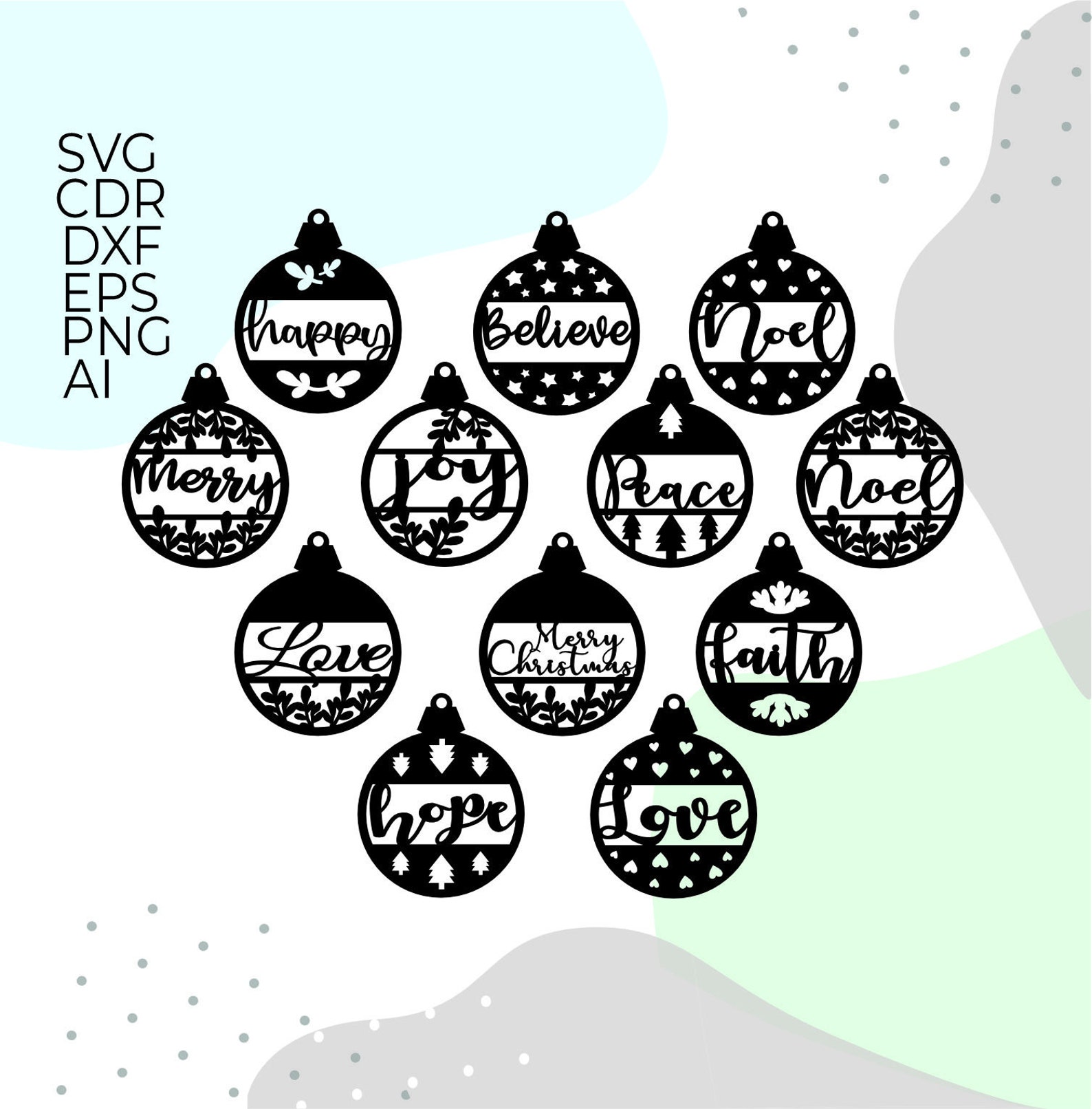 Christmas Ball Svg, Snowflake SVG Bundle, Christmas Ornaments SVG ...