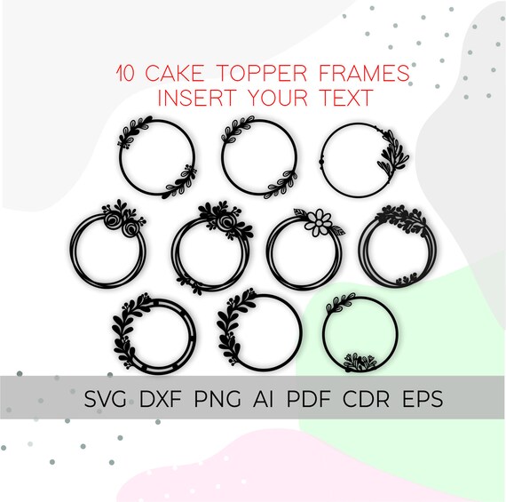 Wedding Cake Topper Svg Cake Topper Frame Laser Cut - Etsy