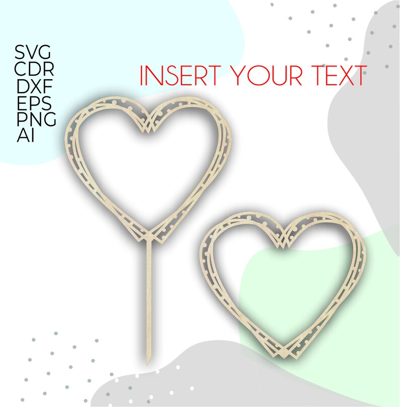 Cake Topper Svg Frame Heart Frame Svg Birthday Cake Topper - Etsy