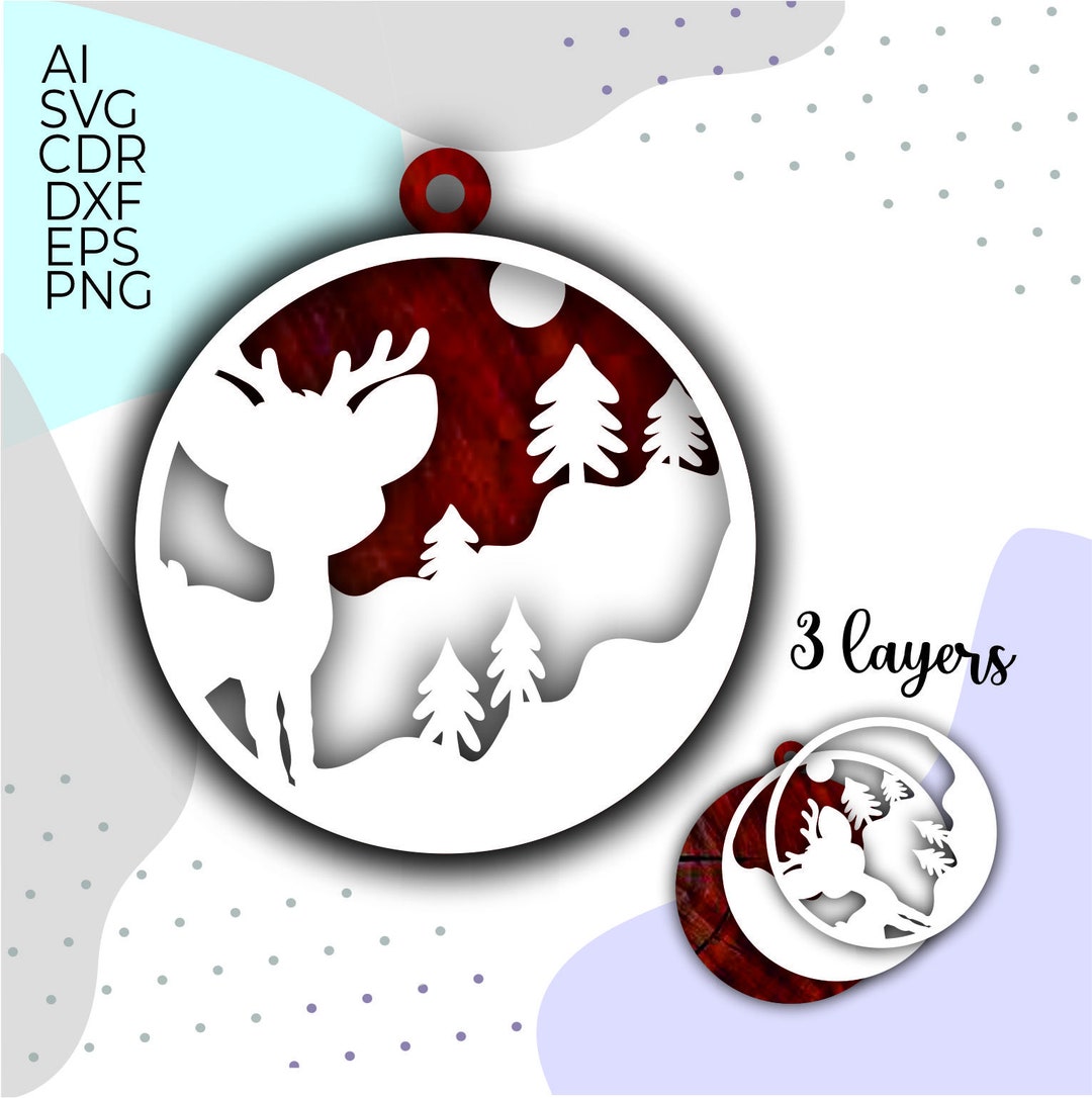3d Multi Layer Svg, 3d Layered Christmas Svg, Christmas Ornaments SVG ...