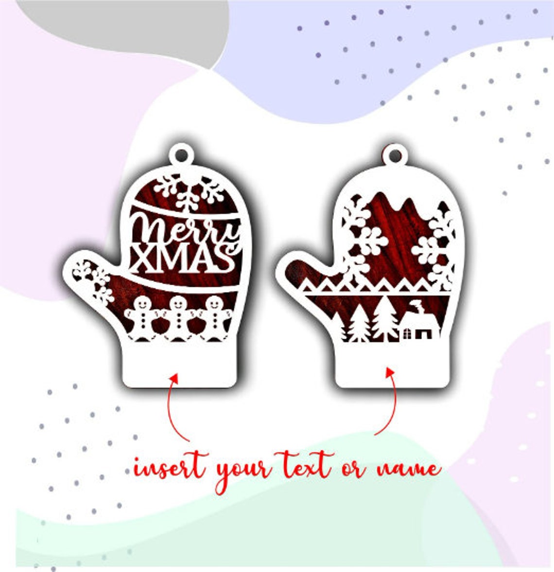Christmas Mitten Glove Svg, 3d Layered Ornaments Svg, File for ...