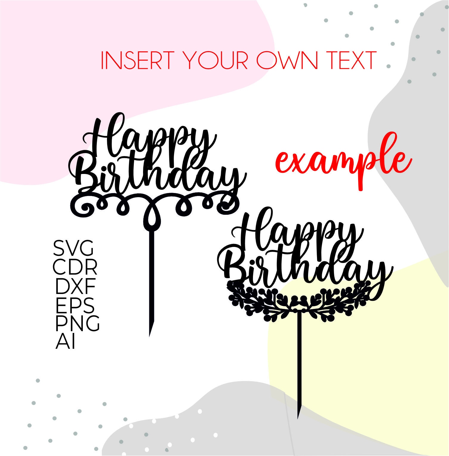 Cake Topper Svg Elements Bundle Elements Bundle for Wedding - Etsy