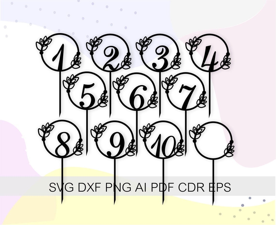Numbers Svg Cake Topper, Birhday Numbers Svg, Any Number Cake Topper ...