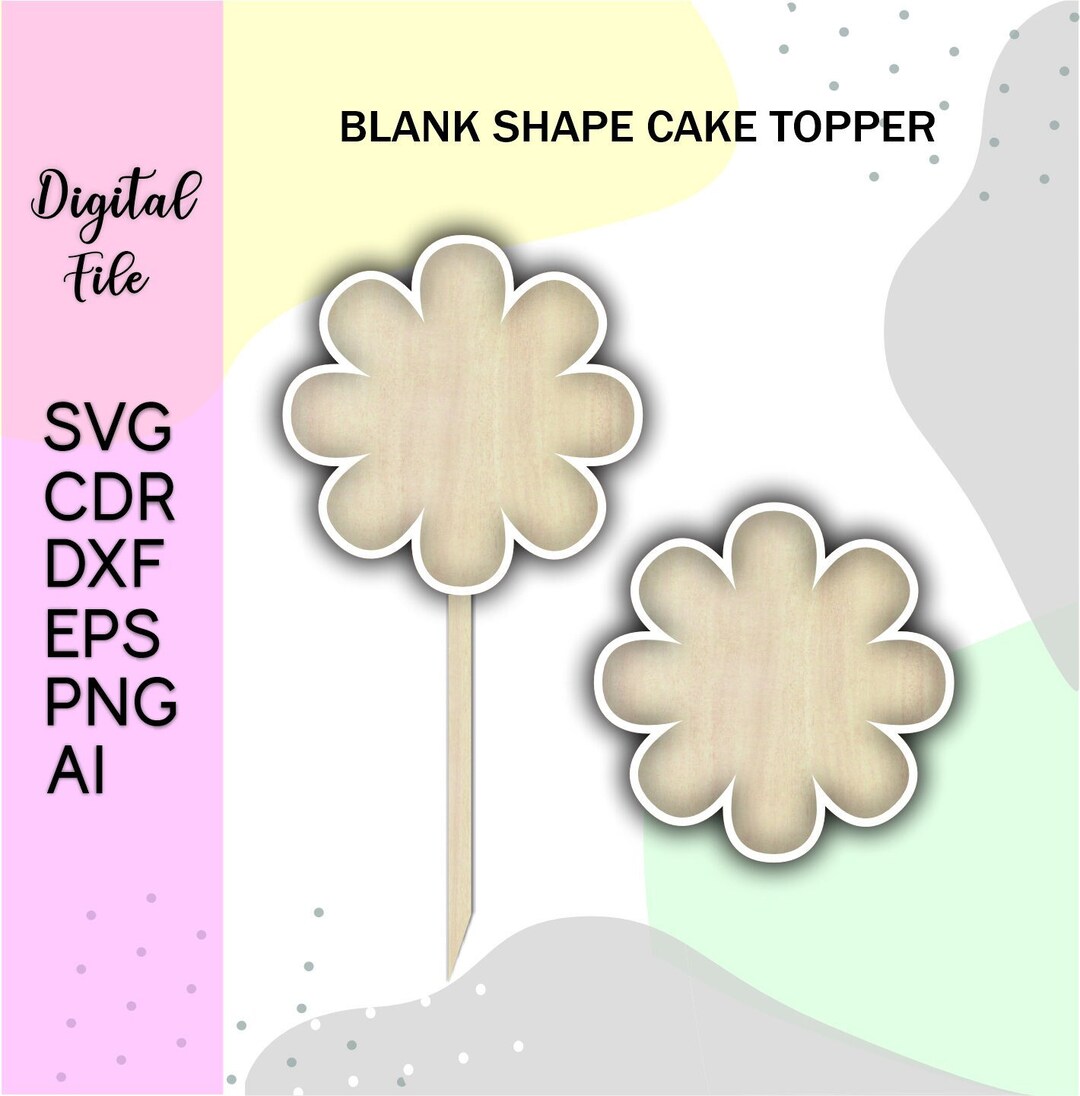 Blank Shape Cake Topper Svg, Blank Acrylic Shape, Wedding Cake Topper ...