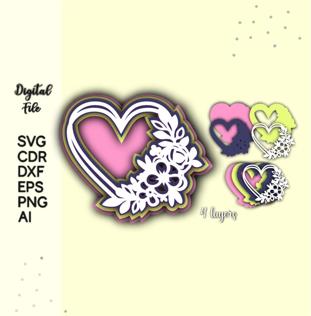 Layered Cake Topper Svg File, Cake Topper Cricut, 3d Cake Topper, Basic ...