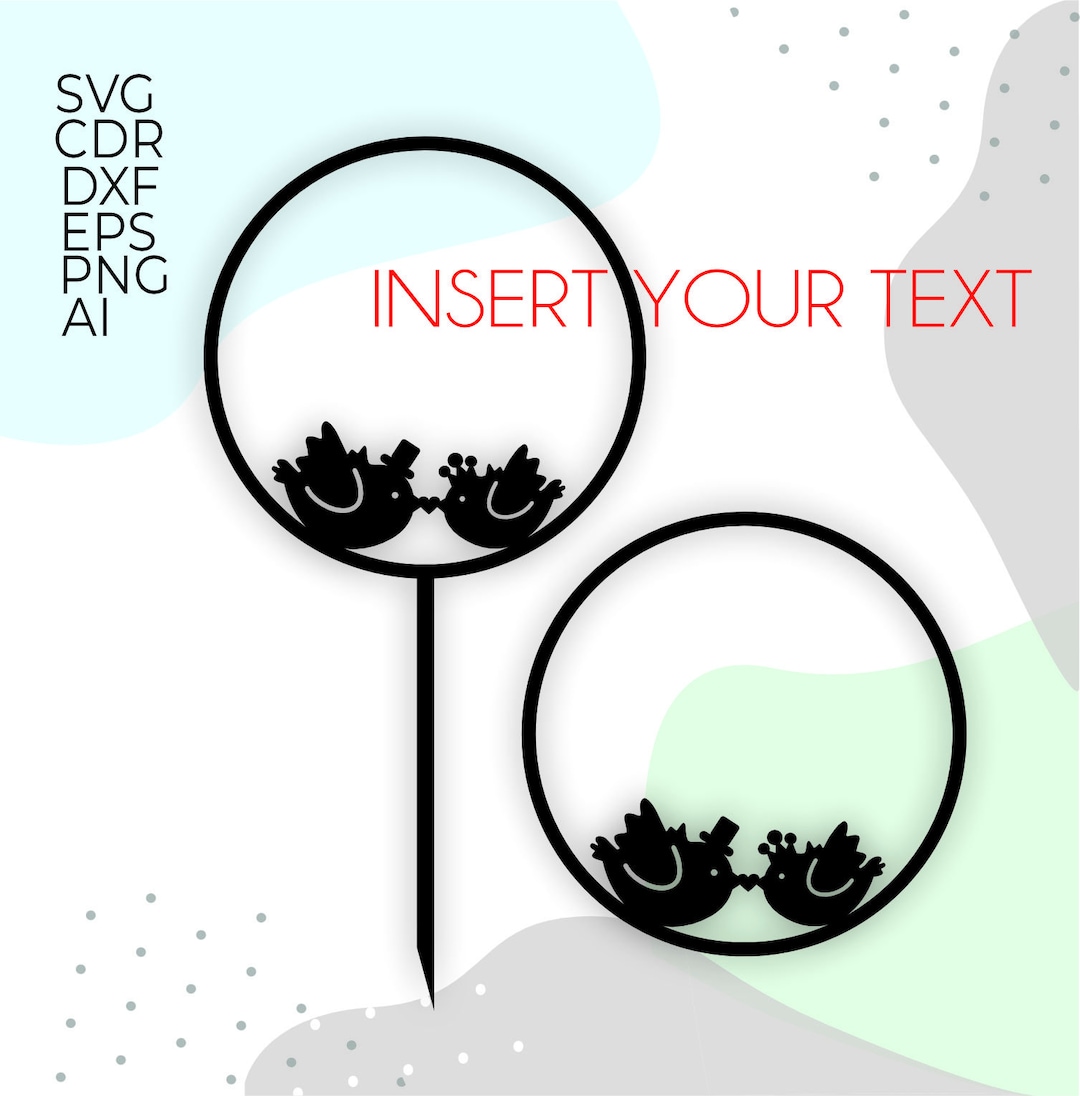 Cake Toppers Frame Svg for Wedding, Birds Wedding Frame Svg, Svg Cricut ...