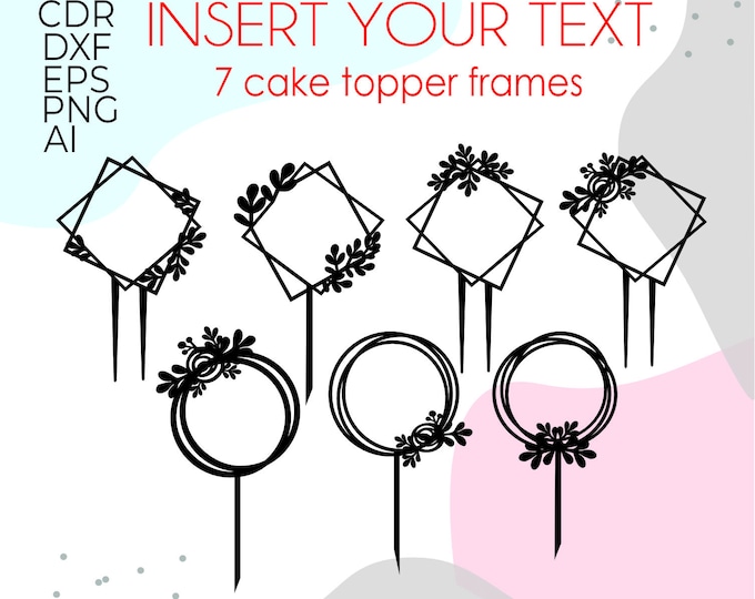 Cake Topper Frame Svg, Frame Svg File, Happy Birthday Svg, Dxf, Png ...