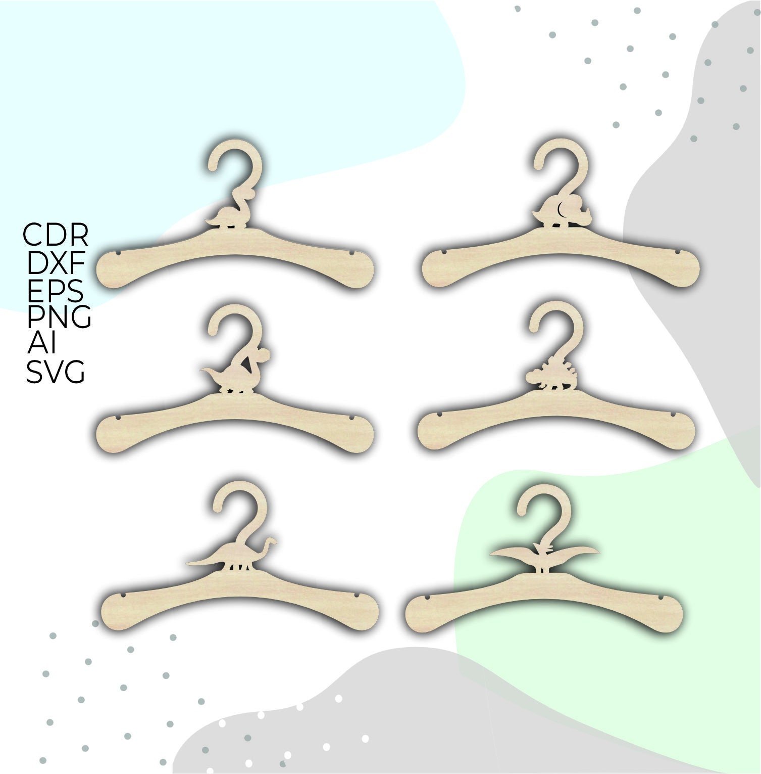 Dino Baby Hangers Svg, Clothes Hanger Svg, Set Hangers Svg, Boys Hanger ...