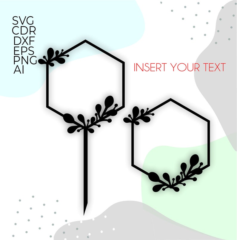 Cake Topper Frame Cricut Cake Topper Svg Hexagon Frame Svg - Etsy