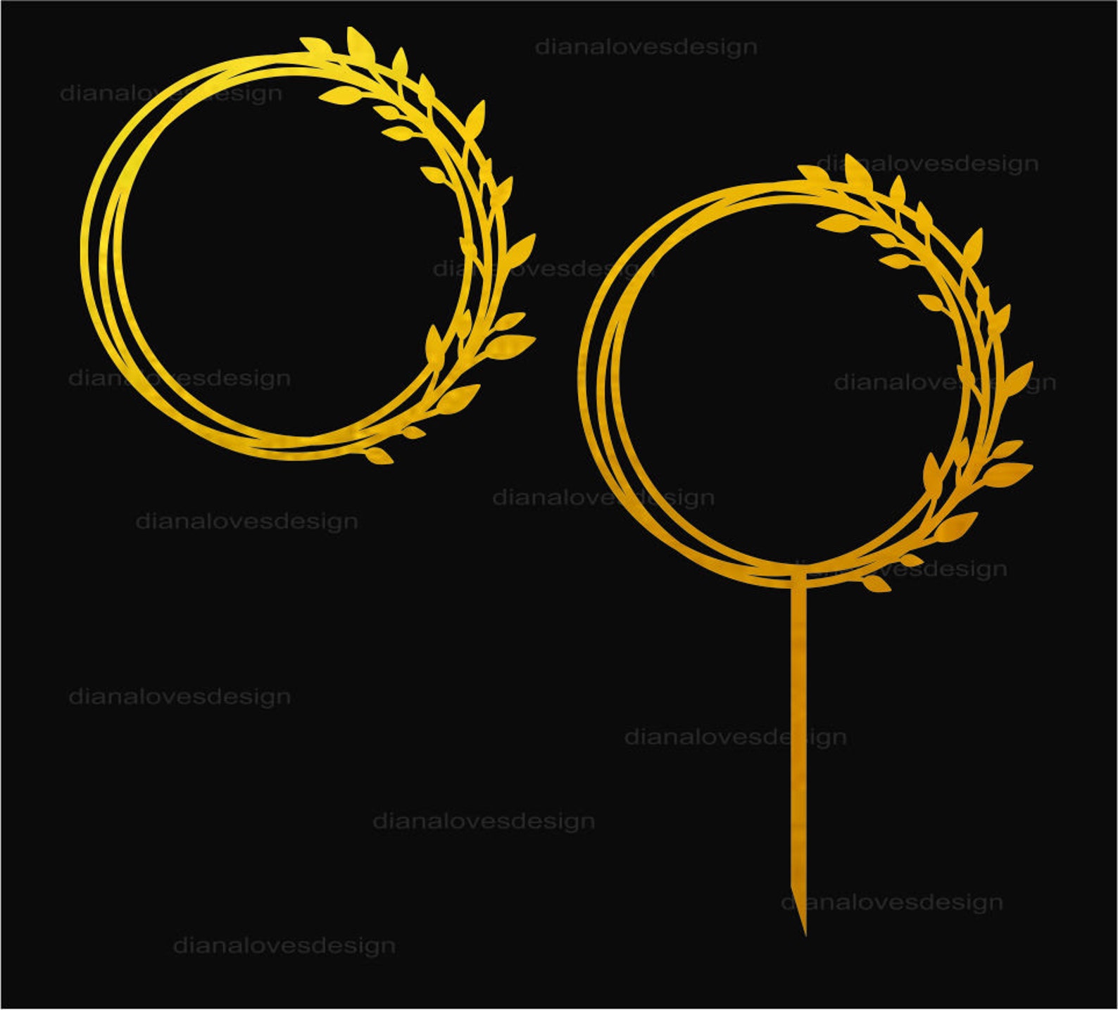 Cake Topper Svg, Leaf Frame Svg, Floral Border Svg, Weddinf Frame Svg ...