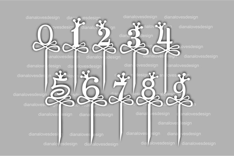 Number Cake Topper Svg File Numbers 1 to 10 Birthday Numbers - Etsy UK