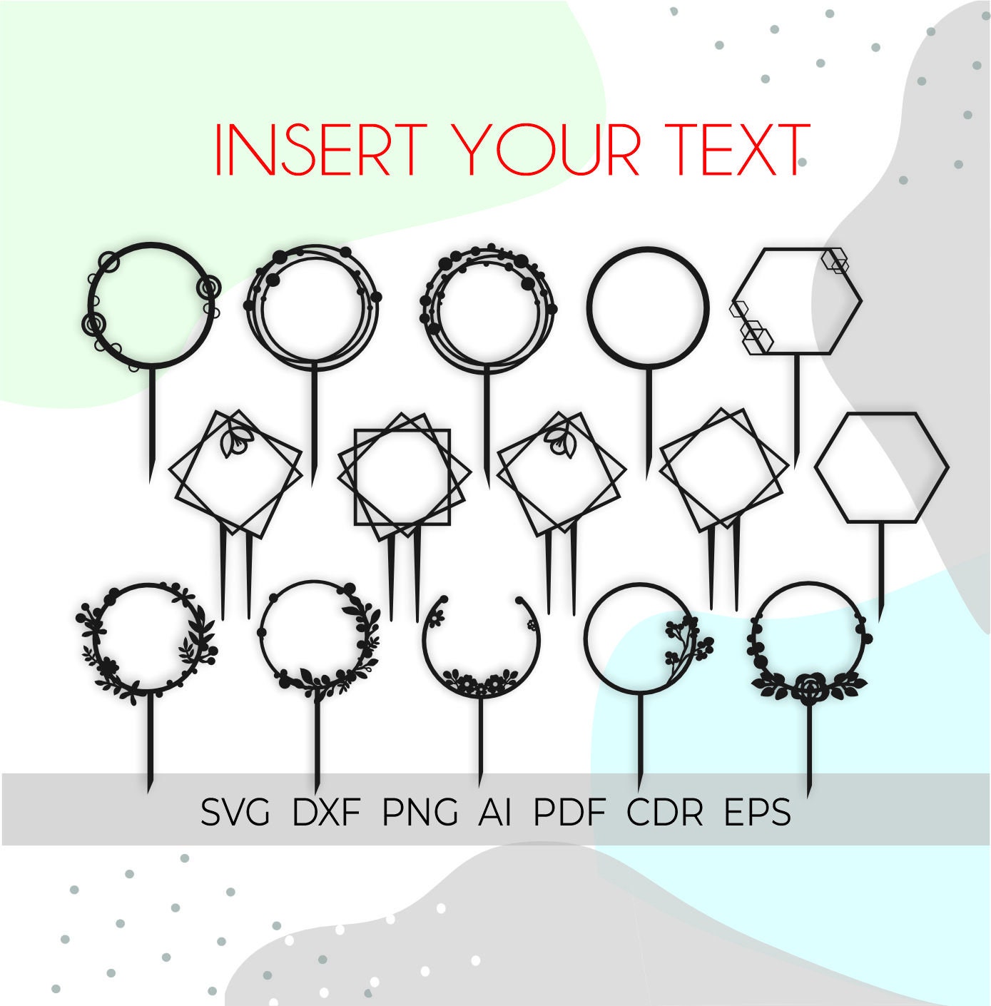 Svg Cake Topper Frames Bundle Wedding Cake Topper Frame Svg - Etsy