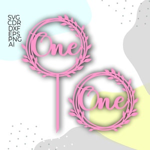 One Cake Topper Svg, First Birthday SVG, 1st Birthday Svg, 1st Cake ...