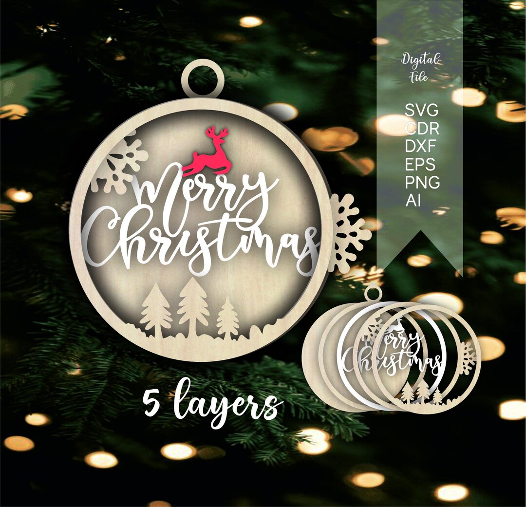 3d Layered Christmas Svg, Merry Christmas Svg, Christmas Ornaments SVG ...