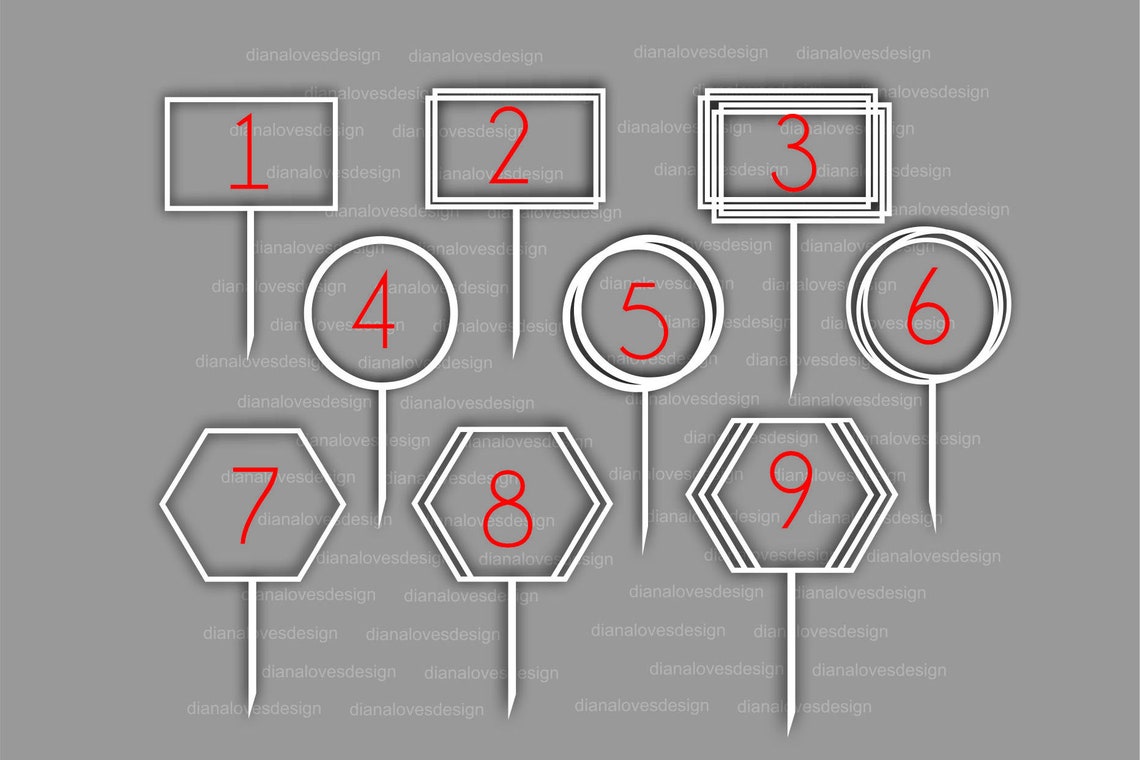 Geometric Cake Topper Frame Svg, Cake Topper, Happy Birthday Svg, Cake ...