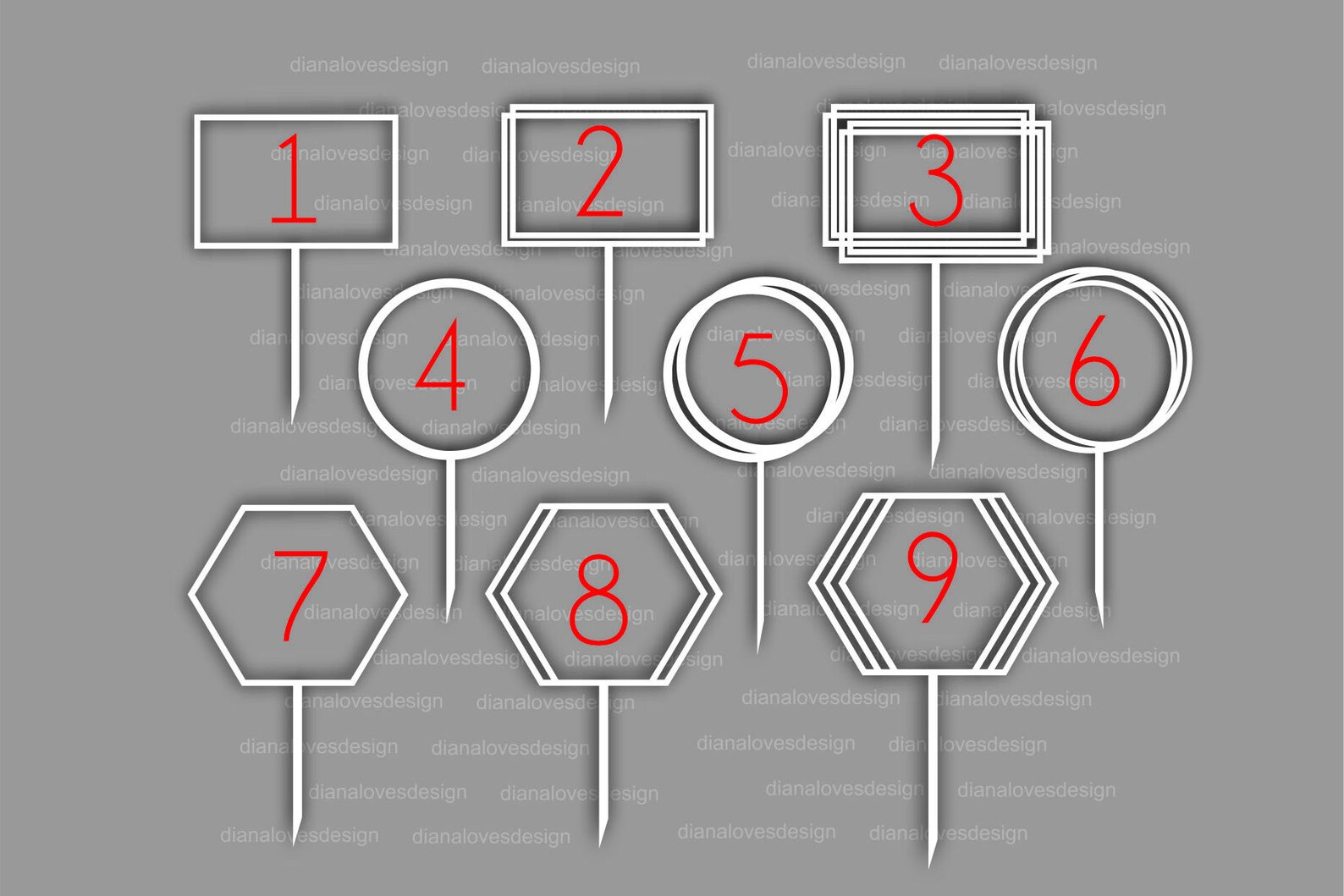 Geometric Cake Topper Frame Svg, Cake Topper, Happy Birthday Svg, Cake ...