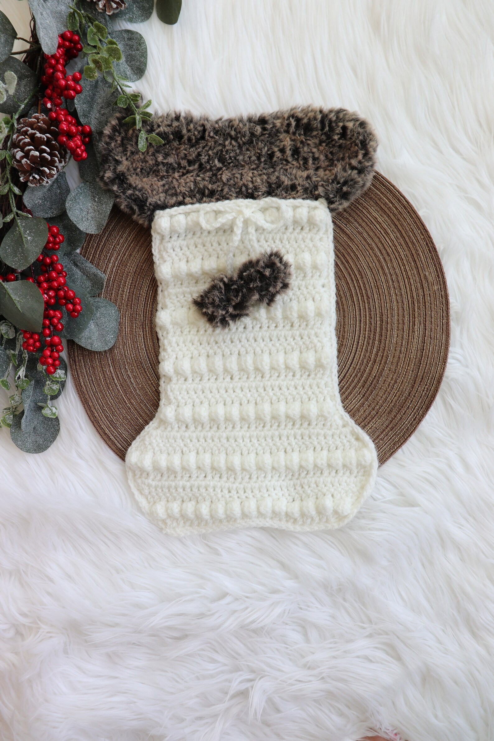 LARGE Faux Fur Dog Bone Crochet PATTERN, Dog Bone Crochet Pattern, Faux ...