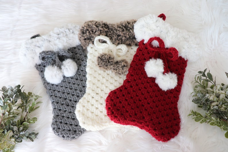 Dog Bone Granny Stitch Stocking Crochet PATTERN, Dog Bone Christmas ...
