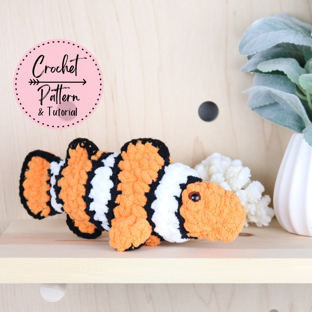 Crochet Clownfish Pattern | No Sew Crochet Fish Pattern | Crochet Fish ...