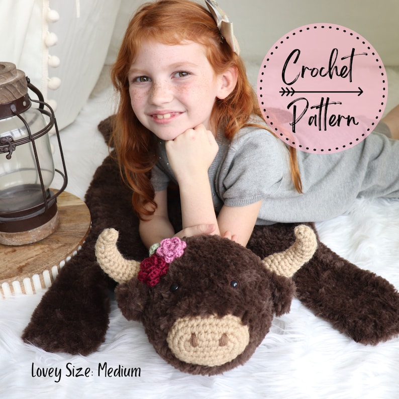 Bison Lovey MEDIUM CROCHET PATTERN, Bison Baby Security Blanket, Bison ...