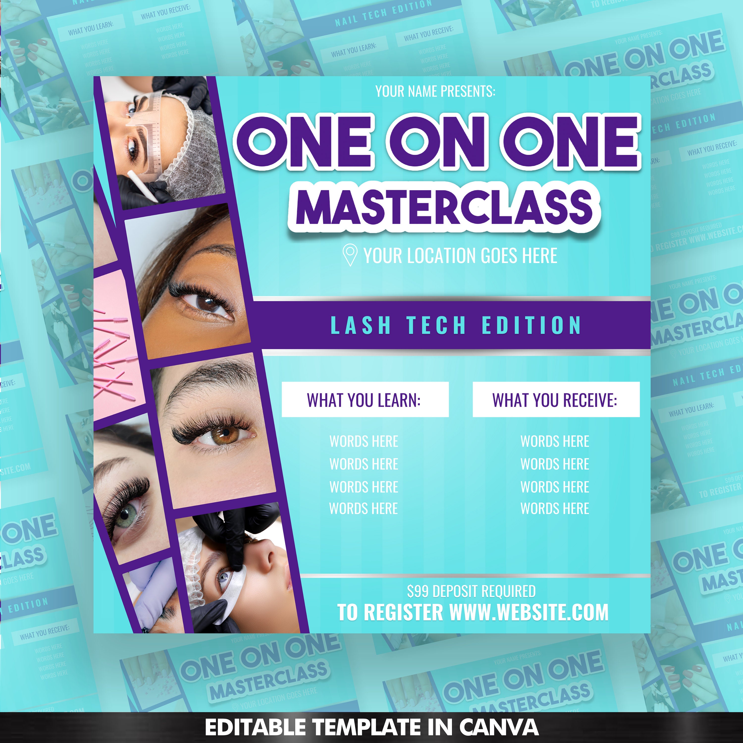 Nail Tech Flyer | MUA Flyer | Masterclass Flyer | Braid Flyer | Lash ...