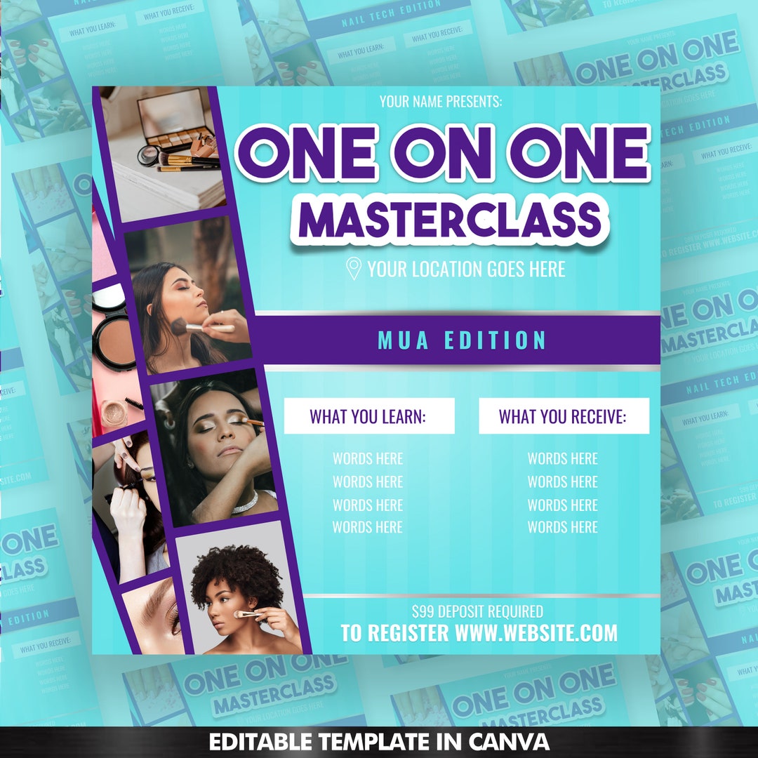 Nail Tech Flyer | MUA Flyer | Masterclass Flyer | Braid Flyer | Lash ...