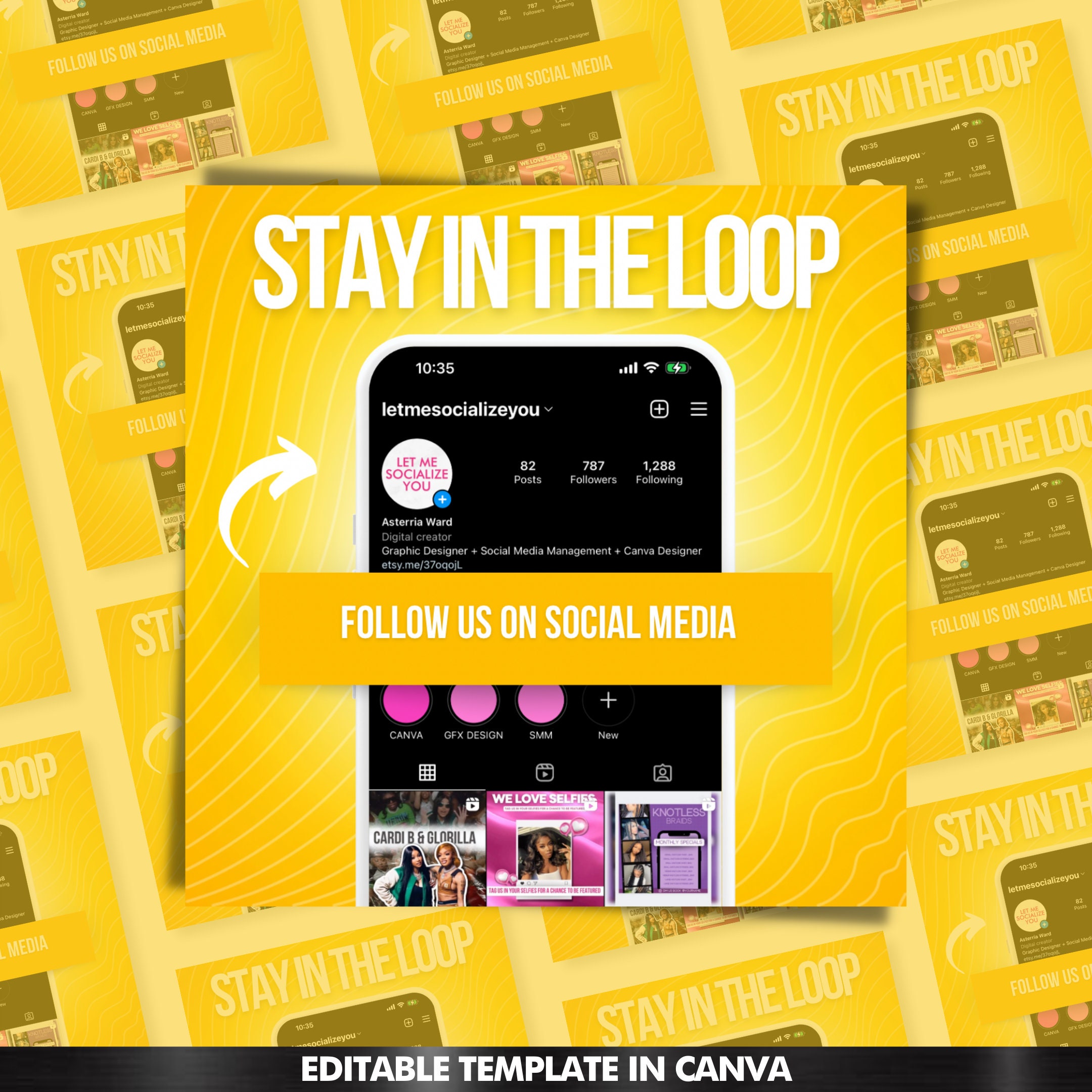 Social Media Flyer | Stay in the Loop Flyer | Canva Template | Canva ...