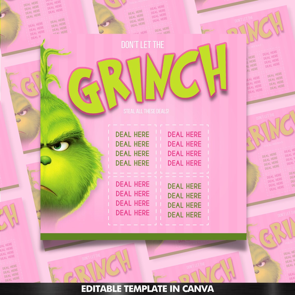 Grinch Canva Flyer, Grinch, Diy, Canva, Flyer, Eflyer, Christmas Flyer ...